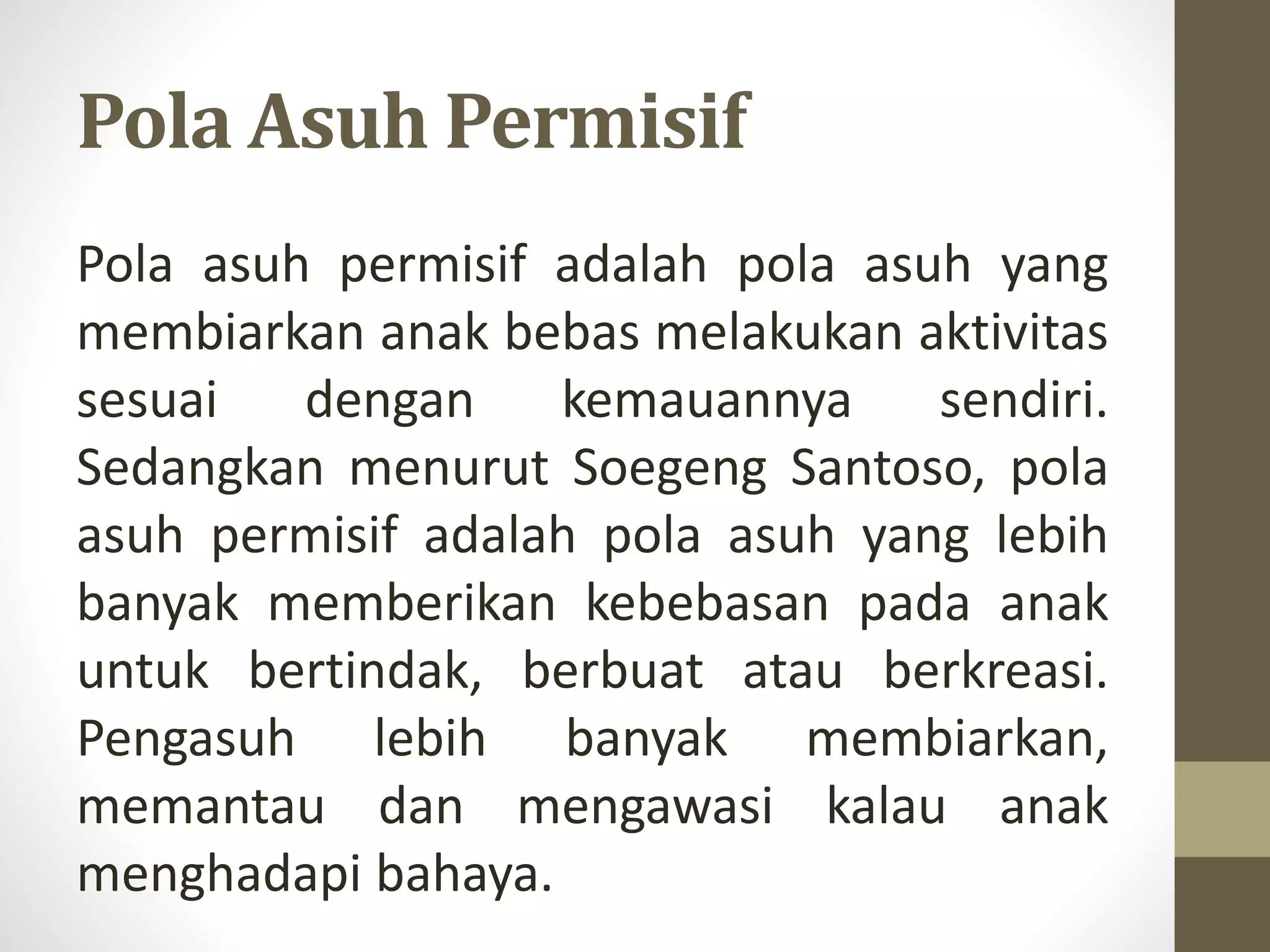 Materi pola asuh dalam pendidikan anak usia dini | PPTX