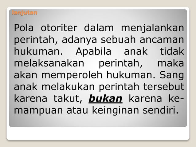 Materi pola asuh dalam pendidikan anak usia dini | PPTX