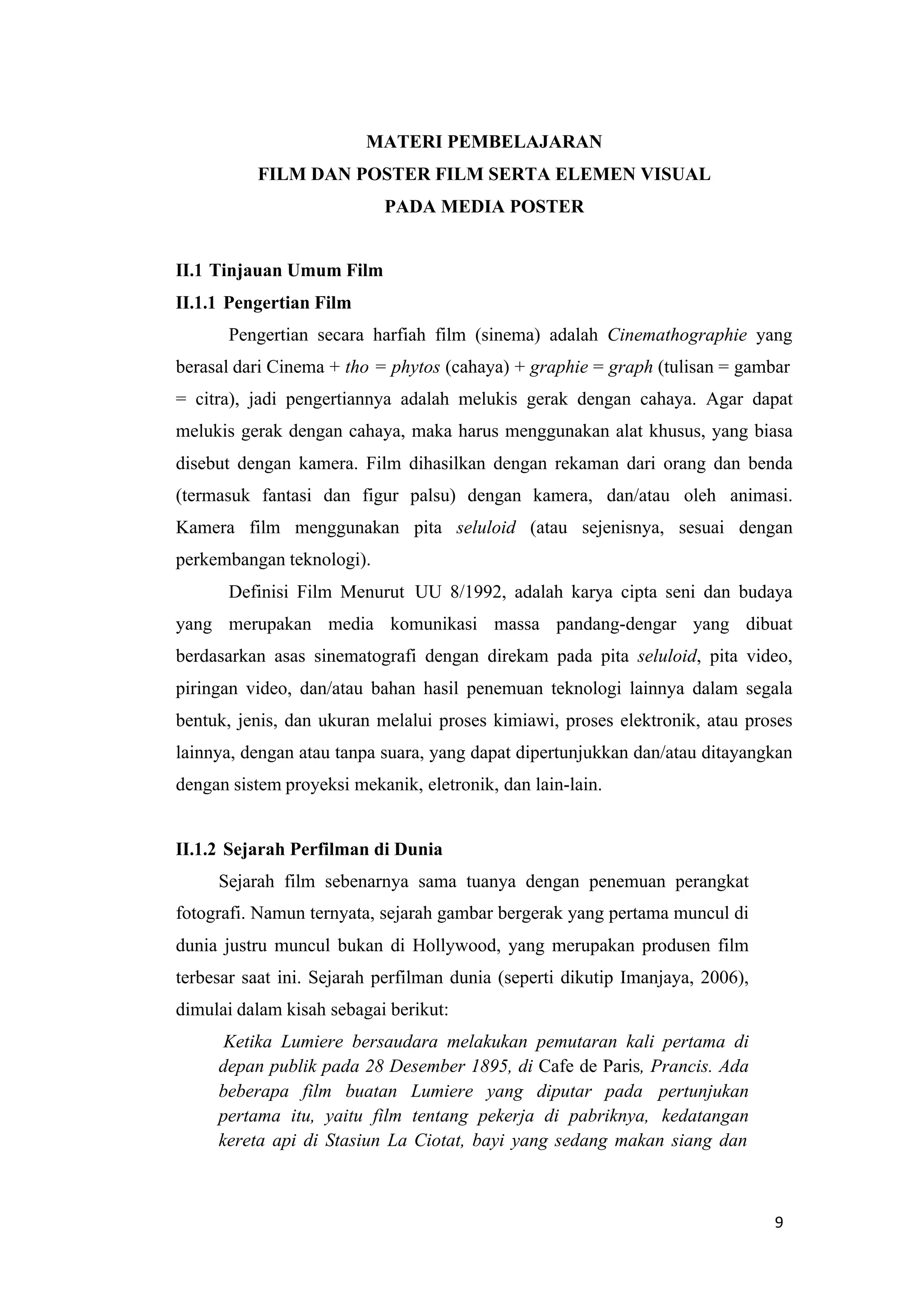 Materi Poster Film untuk pengaplikasian Komunikasi Massa | PDF