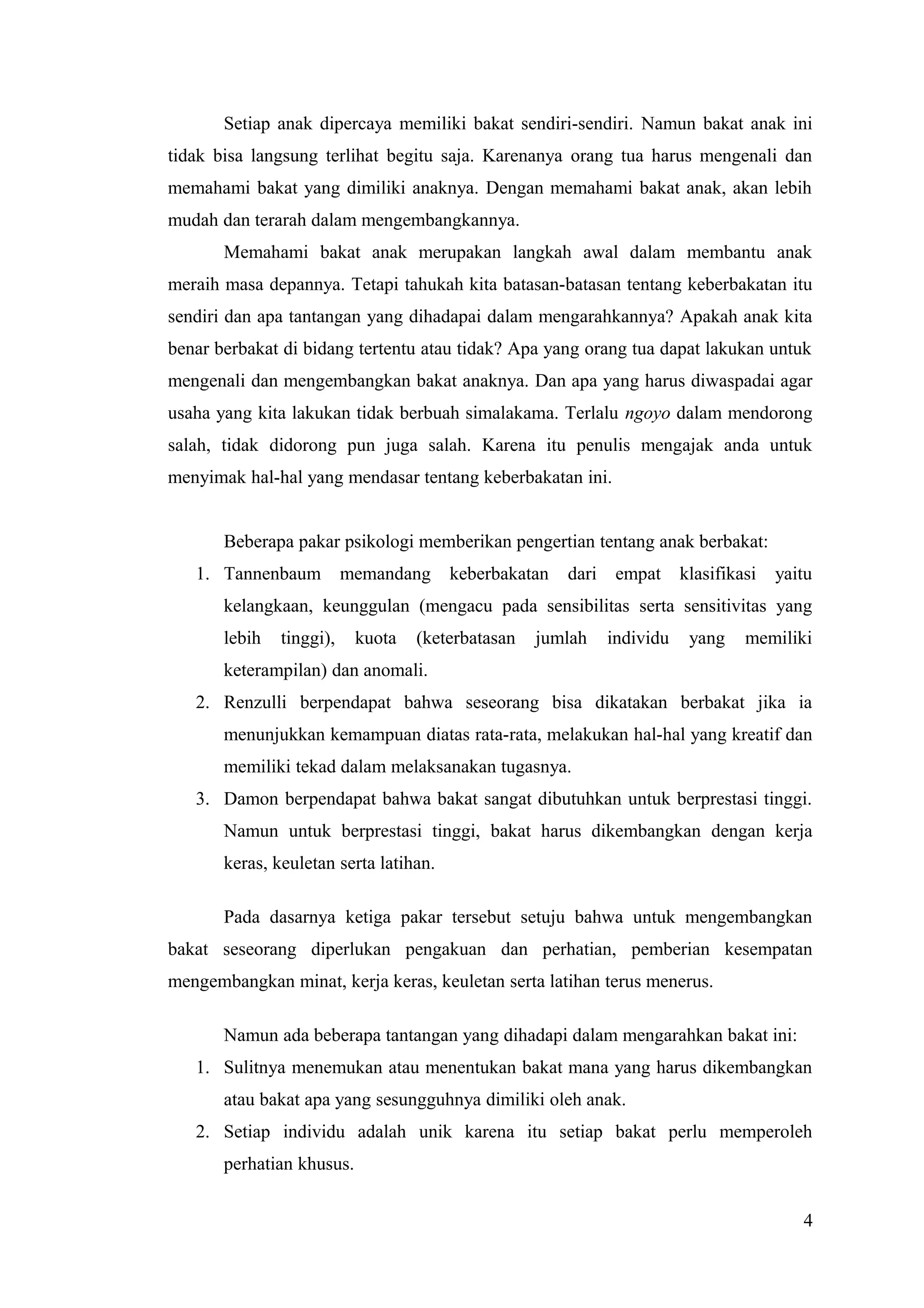 PERKEMBANGAN BAKAT ANAK DAN CARA PENGUKURANNYA | PDF