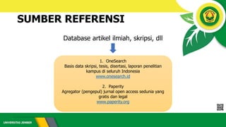 STRATEGI MENCARI DAN MENGELOLA REFERENSI | PPTX