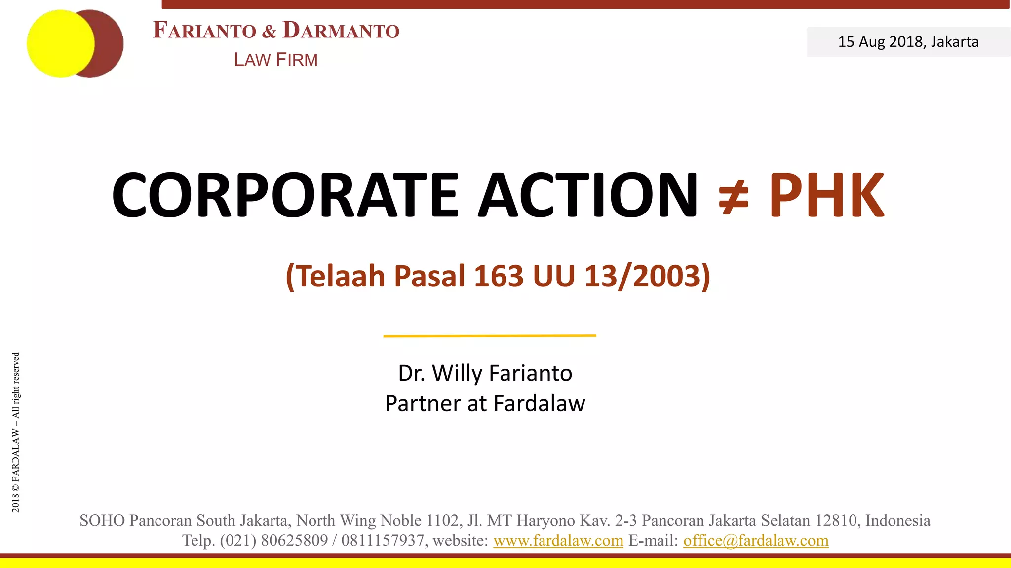 Corporate Action # PHK | PPTX