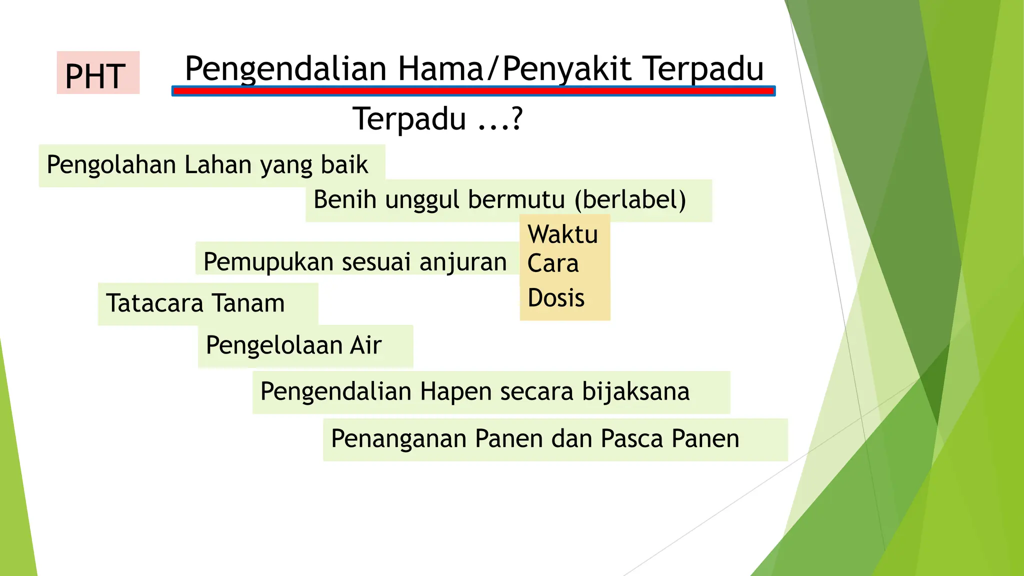 Pengendalian opt pada tanaman padi melalui pendekatan PHT | PPTX