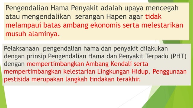 Pengendalian opt pada tanaman padi melalui pendekatan PHT | PPTX