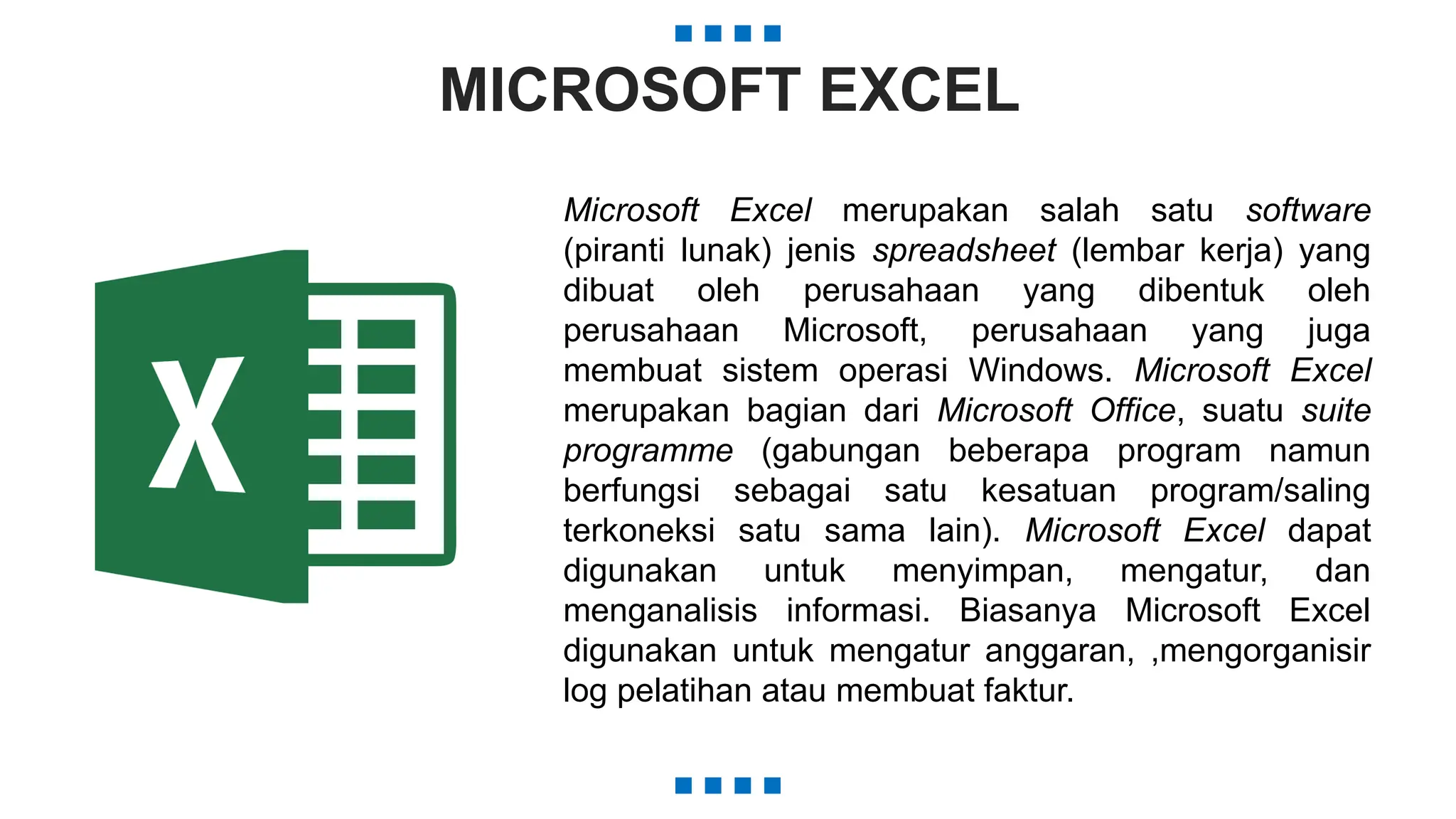 MATERI PRESENTASI MICROSOFT EXCEL KELAS 8 | PPTX