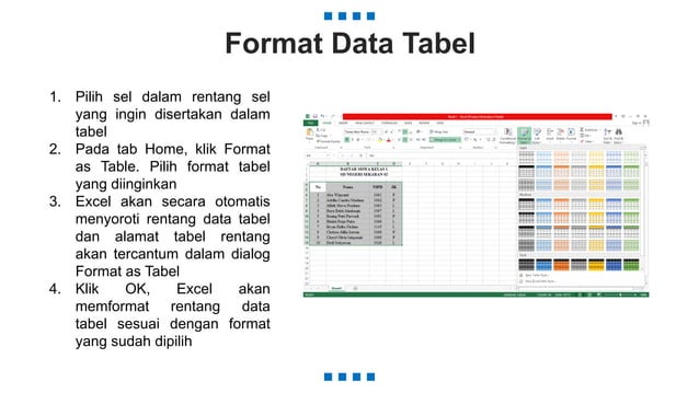 MATERI PRESENTASI MICROSOFT EXCEL KELAS 8 | PPTX