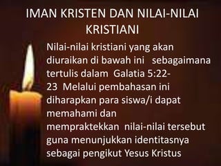 MATERI PPT NILAI-NILAI KRISTIANI ...