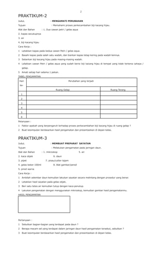 Materi praktikum kelas vii jadi 2 | PDF