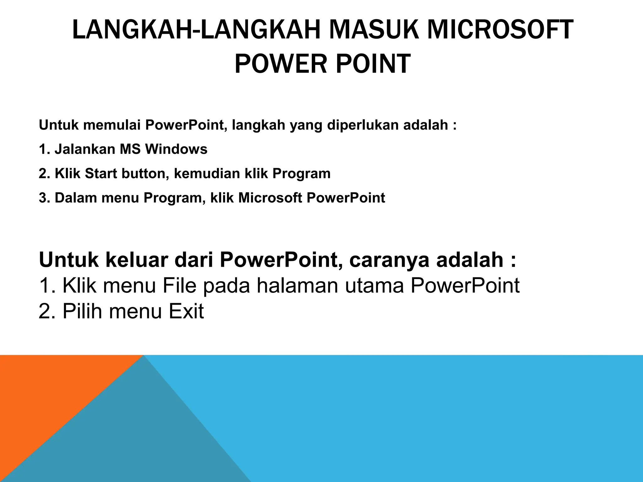 MATERI PRESENTASE MICROSOFT POWER POINT BAGI PEMULA | PPTX