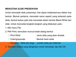 MATERI PRESENTASE MICROSOFT POWER POINT BAGI PEMULA | PPTX