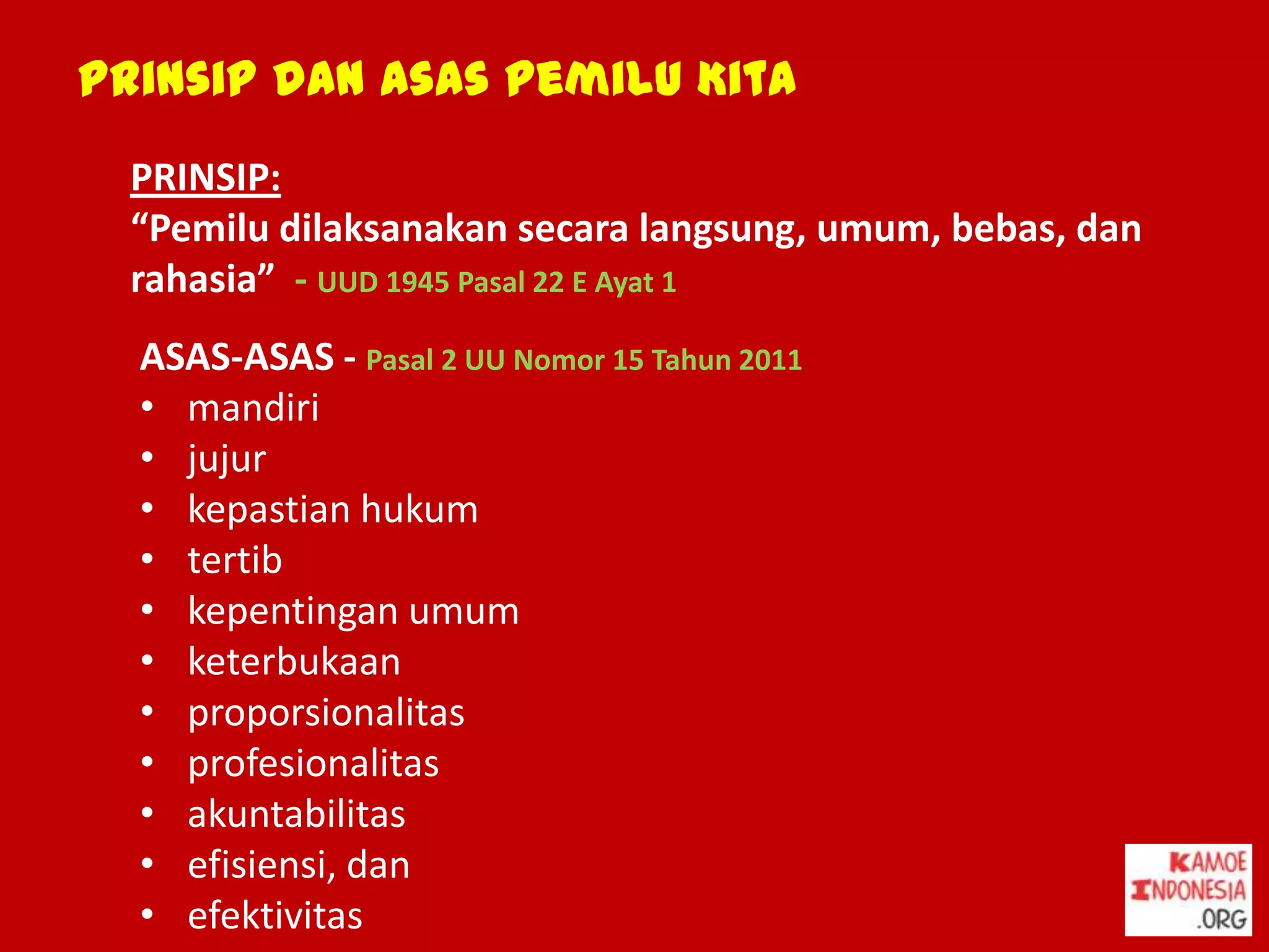 Materi presenter kampanye anti golput dan anti politik uang | PPTX