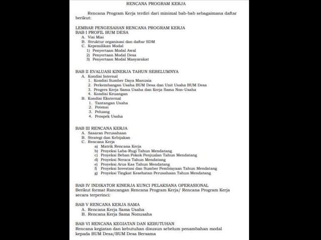 Materi Program Kerja BUMDes untuk kalangan Bumdes Kab. Brebes | PPTX