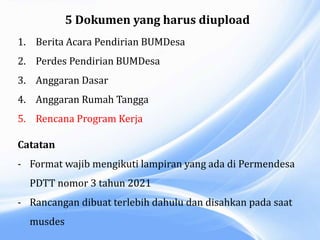 Materi Program Kerja BUMDes untuk kalangan Bumdes Kab. Brebes | PPTX
