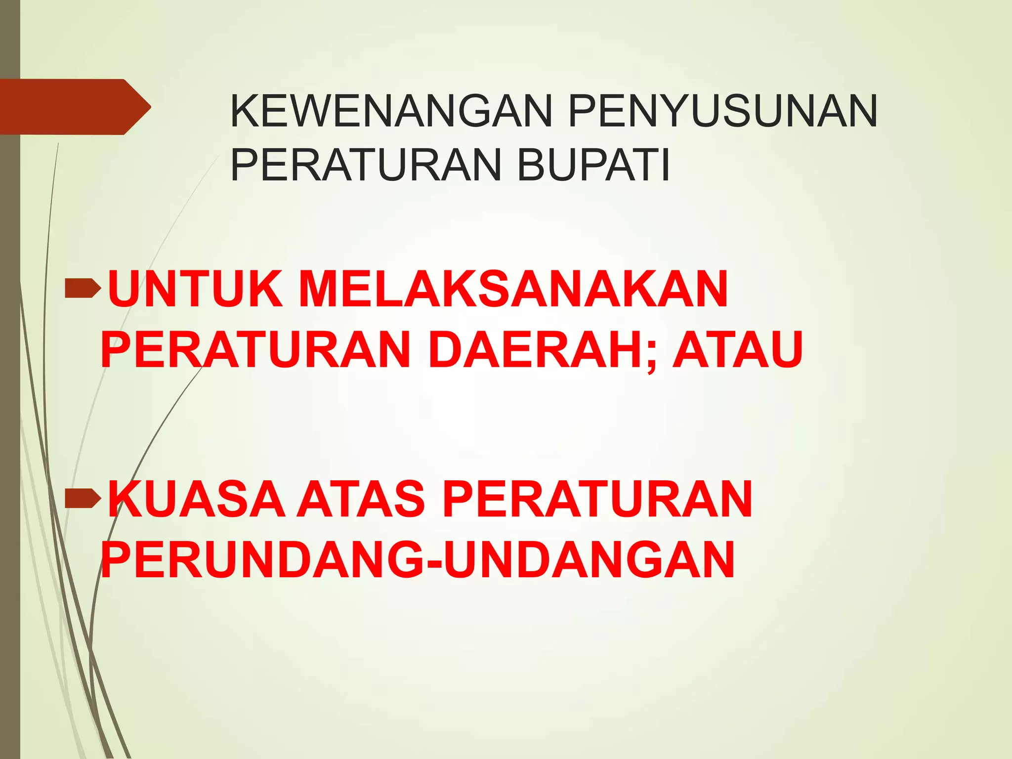 Prosedur pembentukan peraturan bupati | PPTX