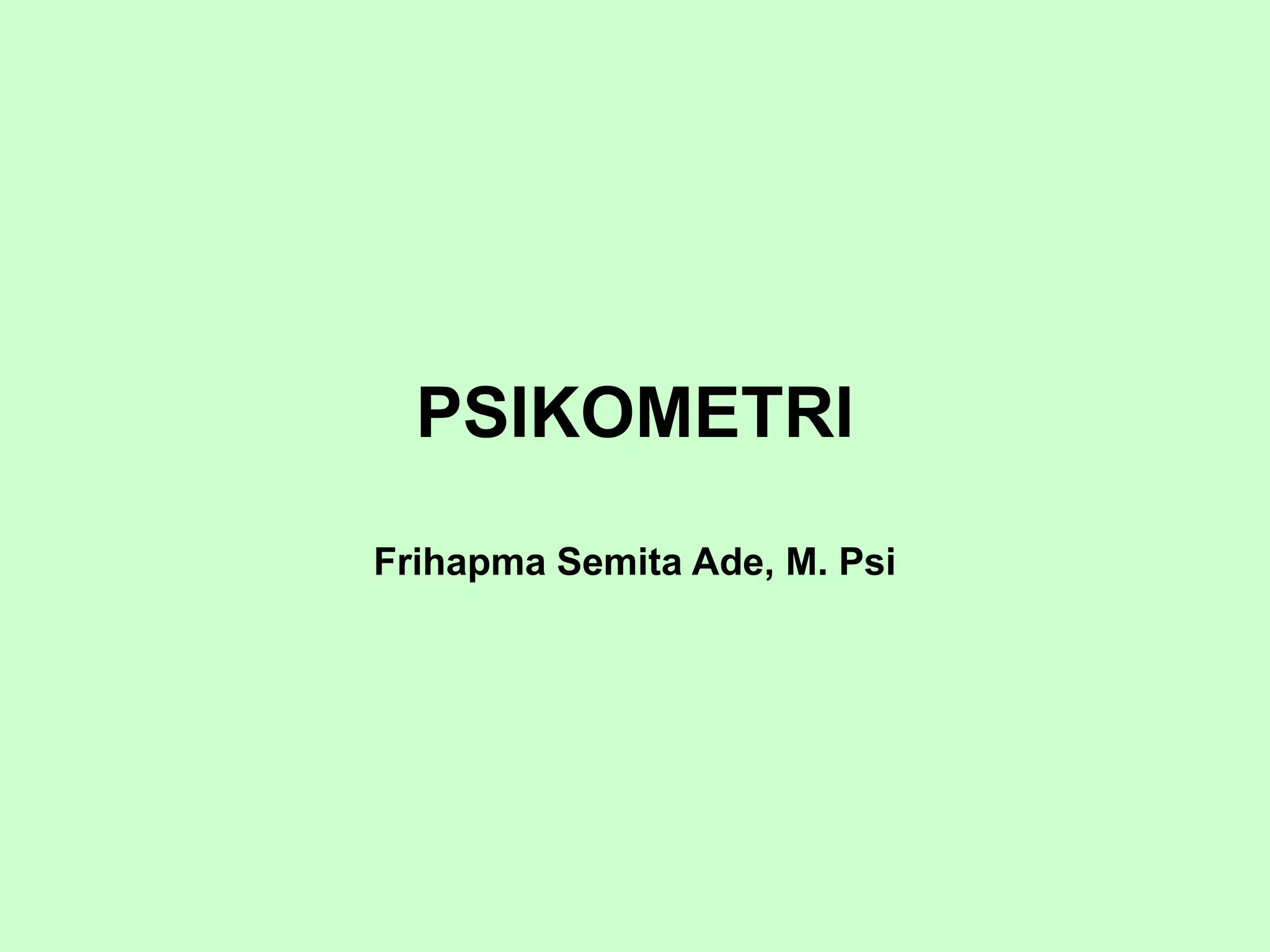 Materi psikometri ss | PPTX