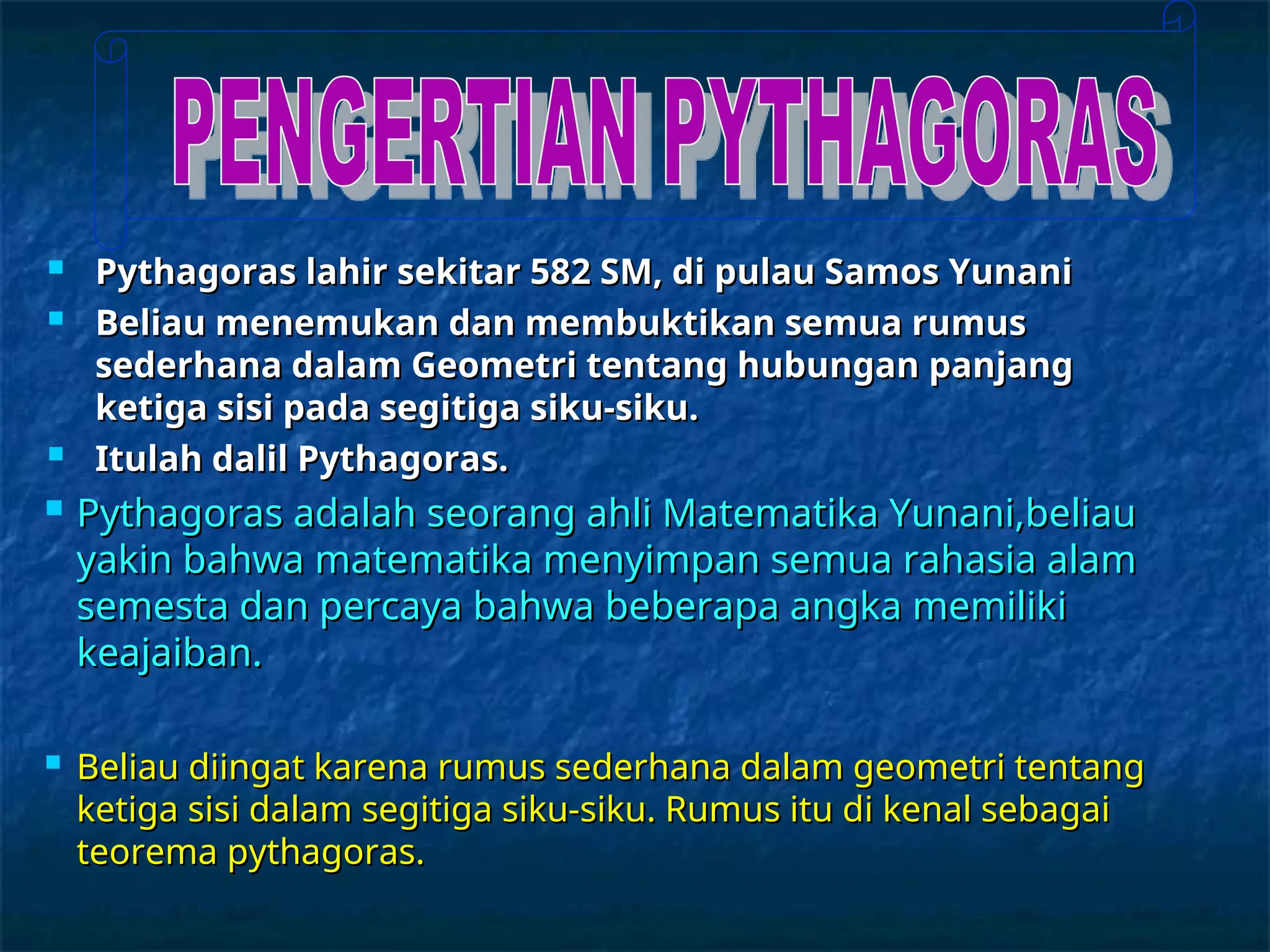 materi pythagoras dalam bentuk slide ppt | PPT