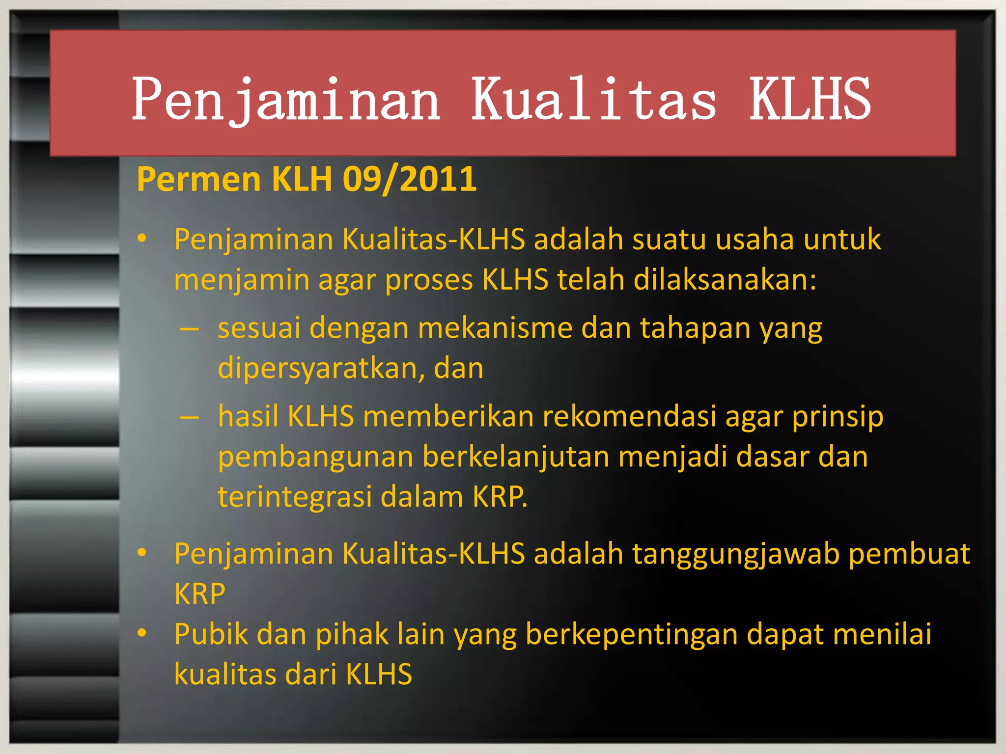 Materi QA KLHS Jogja | PPTX