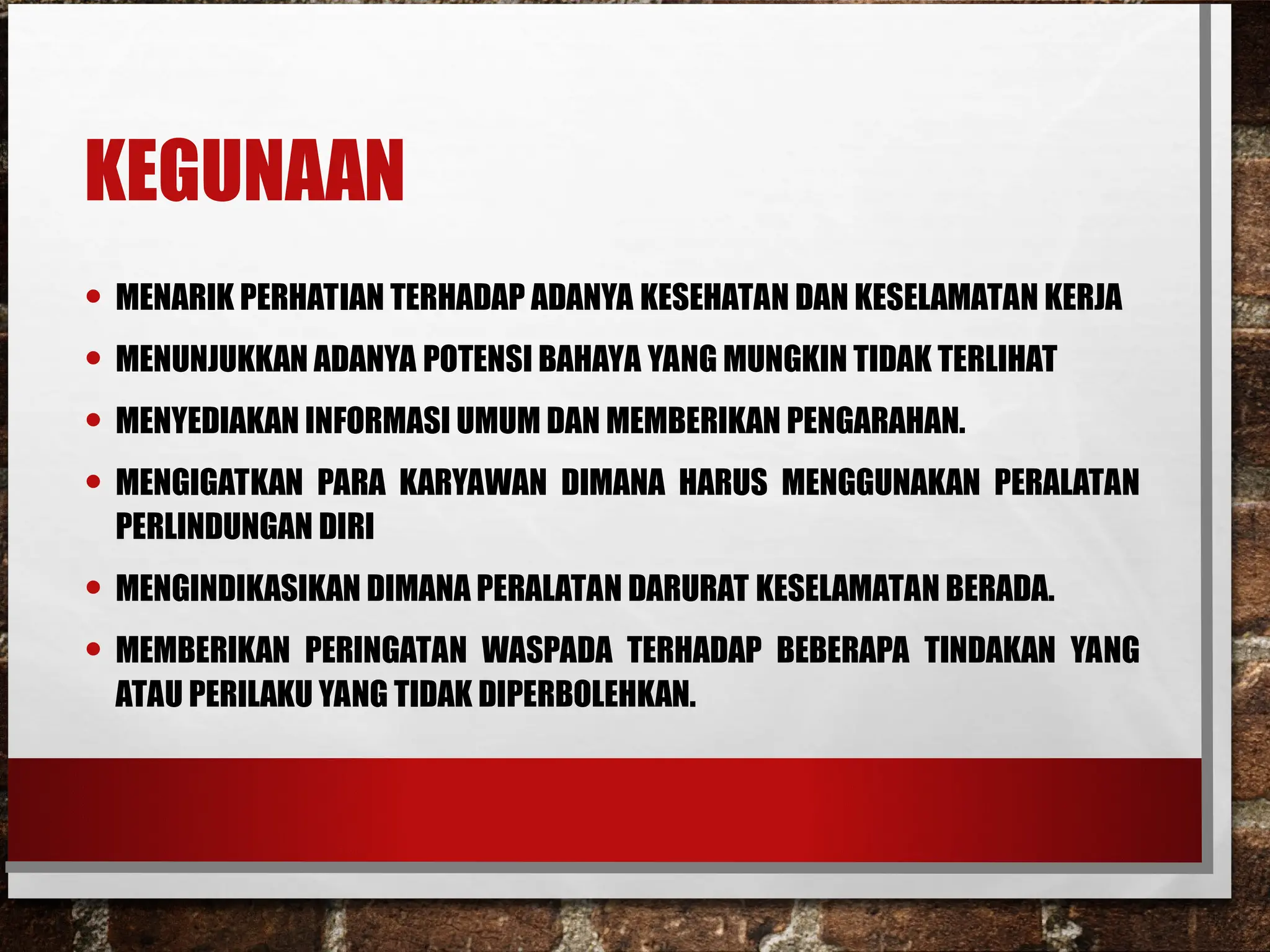 Materi Rambu Keselamatan Safety Sign ditempat kerja | PPT