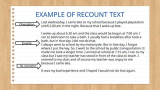MATERI Recount Text kelas 8 SMP Kurikulum merdeka | PPTX