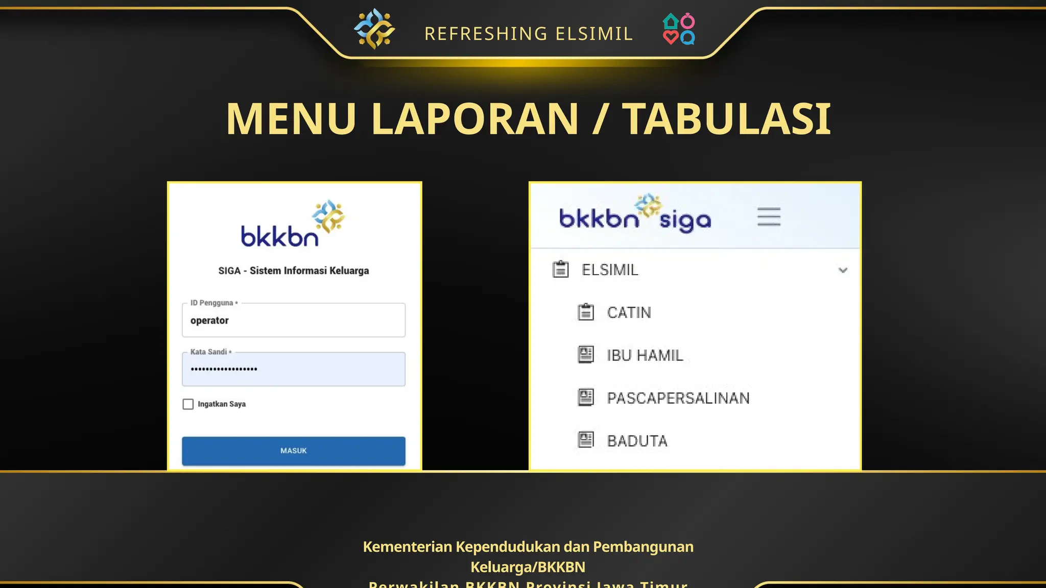 tata cara mengoperasikan aplikasi SIGA mobile Elsimil BKKBN | PPTX