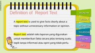 MATERI REPORT TEXT is kind of text to inform information | PPTX