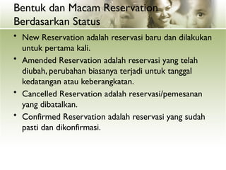 Materi Reservation untuk travel agencyl; | PPT