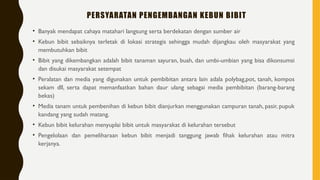 MATERI Rumah bibit sederhana pekarangan rumah | PPTX