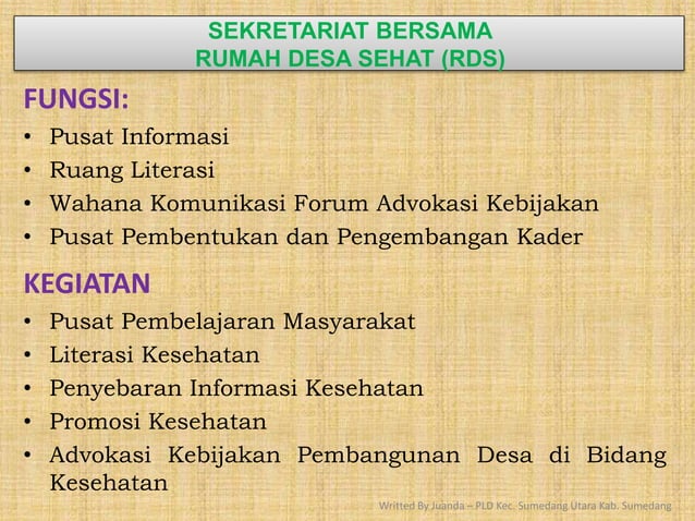 MATERI RUMAH DESA SEHAT (RDS) JUAN NOTT 2022.pptx
