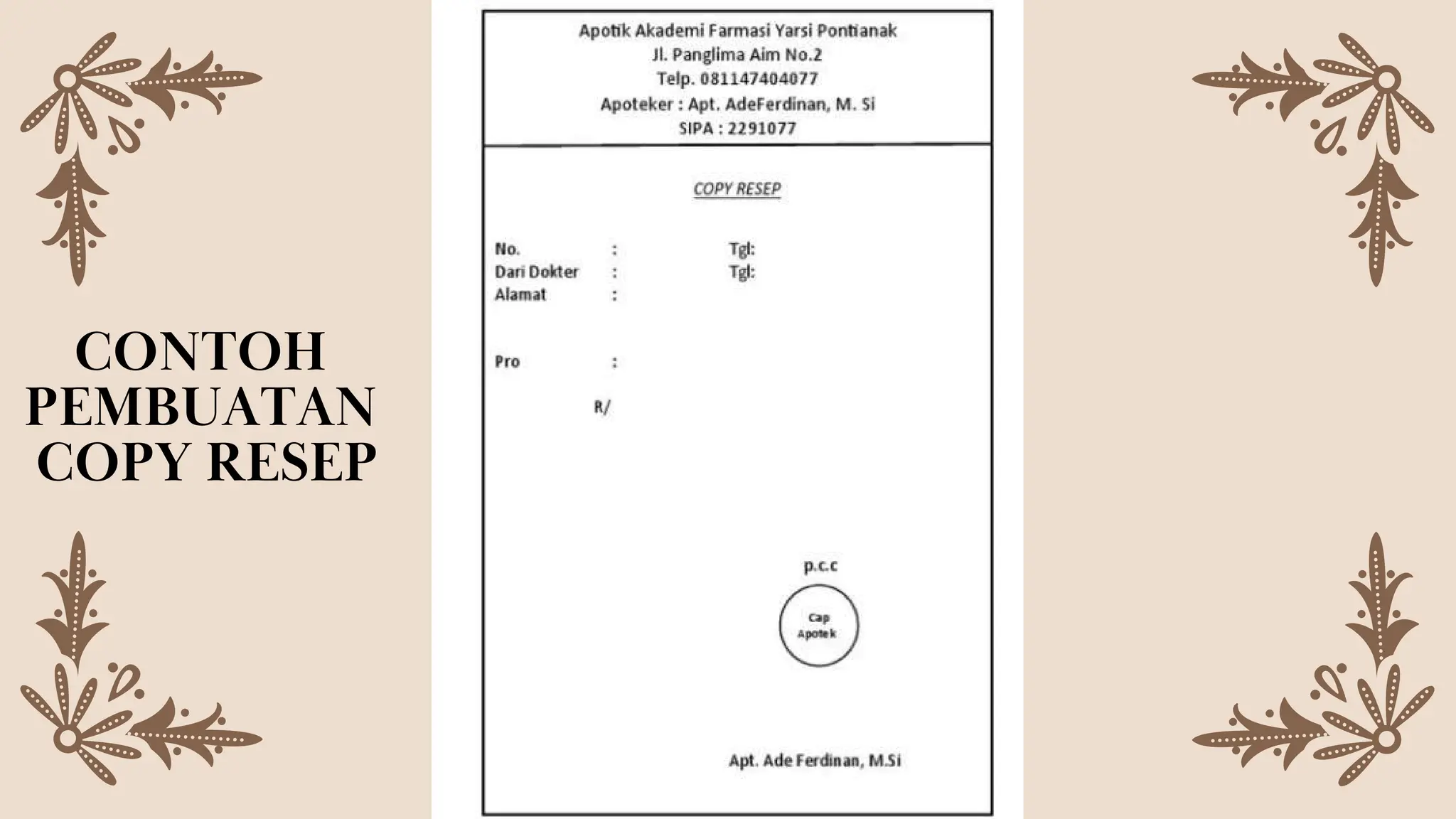 Materi salinan resep mata pelajaran pelayanan farmasi | PDF
