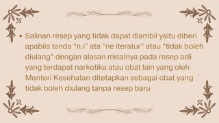 Materi salinan resep mata pelajaran pelayanan farmasi | PDF