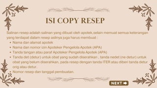 Materi salinan resep mata pelajaran pelayanan farmasi | PDF