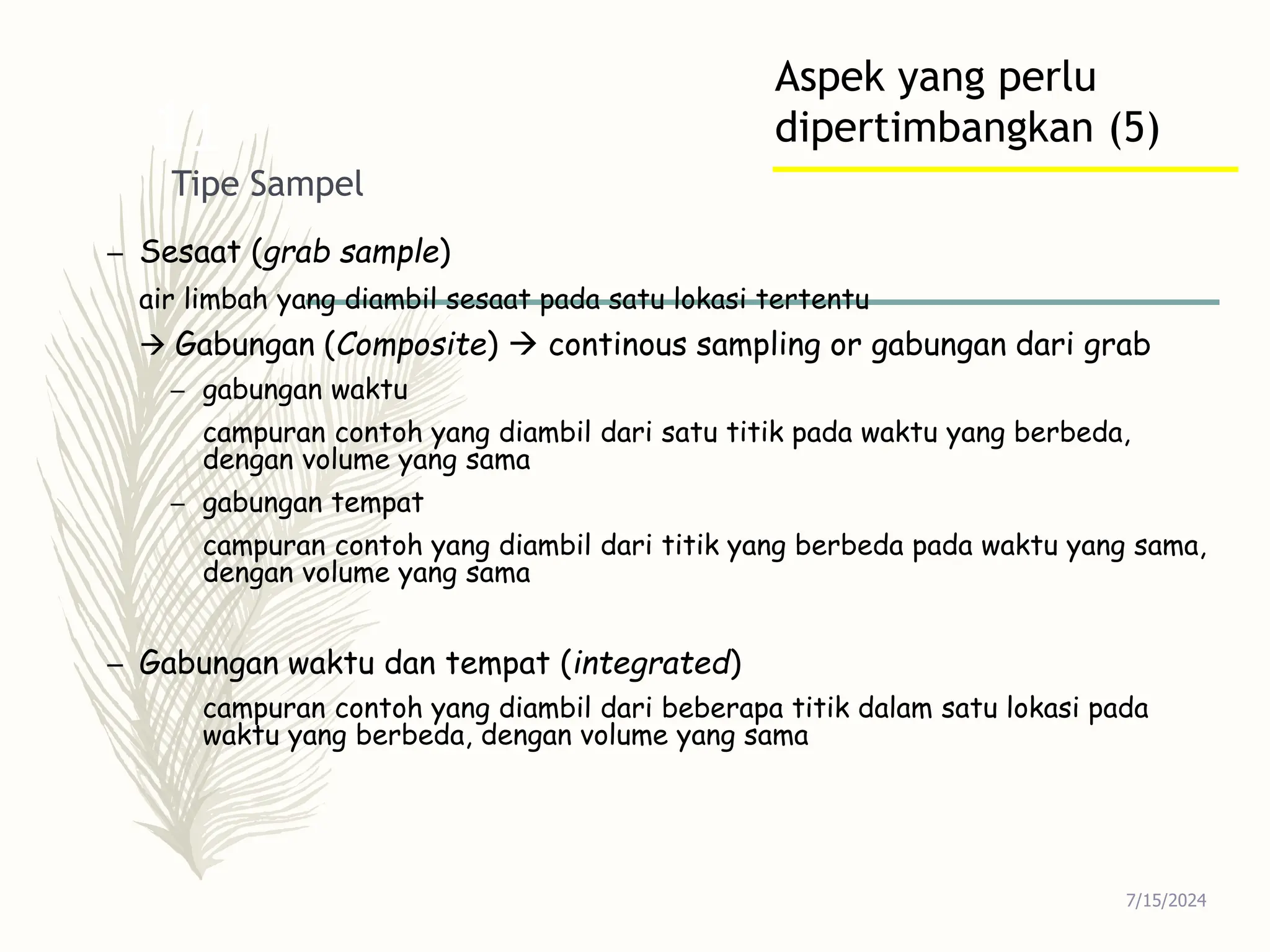 metode sampling air permukaan dan air sungai | PPT