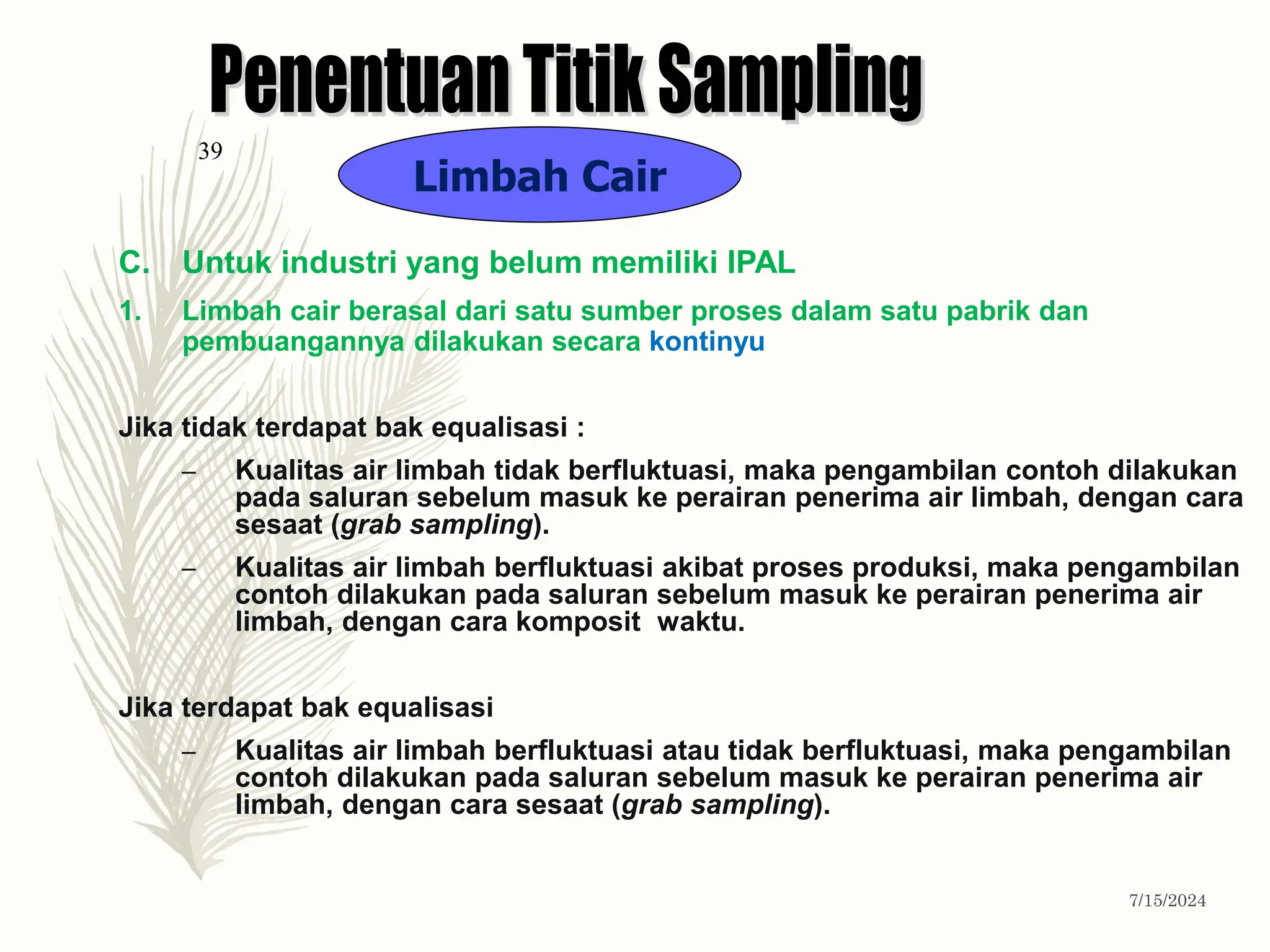 metode sampling air permukaan dan air sungai | PPT