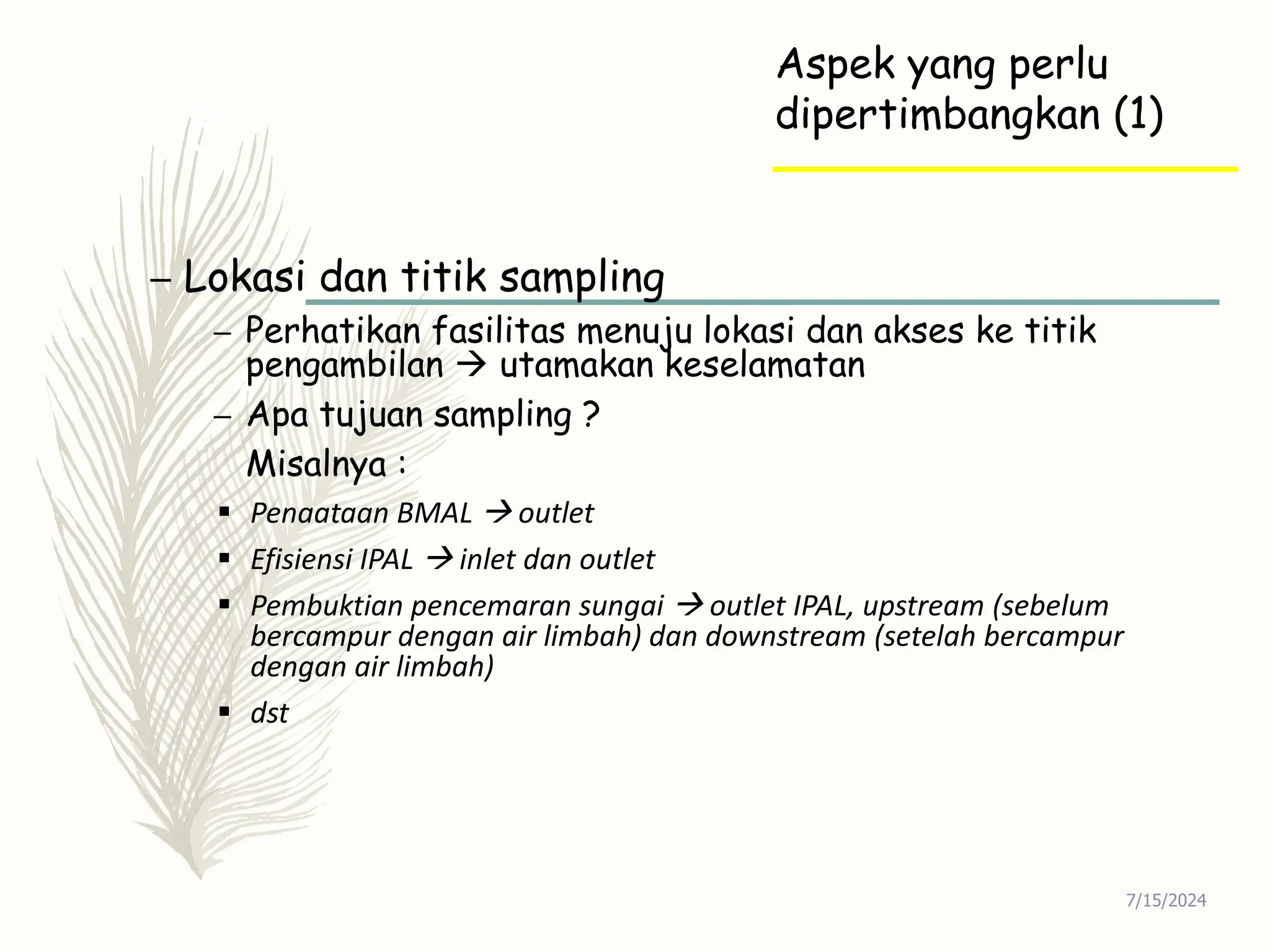 metode sampling air permukaan dan air sungai | PPT