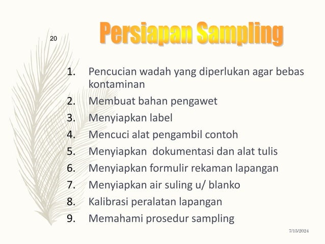 metode sampling air permukaan dan air sungai | PPT