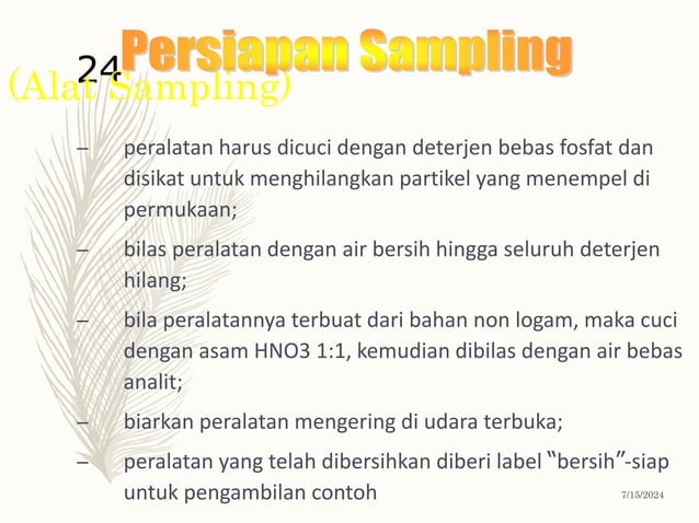 metode sampling air permukaan dan air sungai | PPT