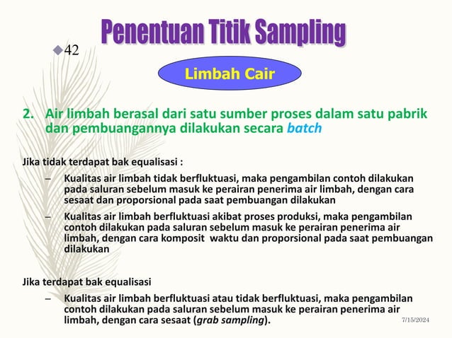 metode sampling air permukaan dan air sungai | PPT