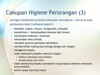 Materi Sanitasi Higiene BPOM untuk sertifikasi CPOTB | PDF
