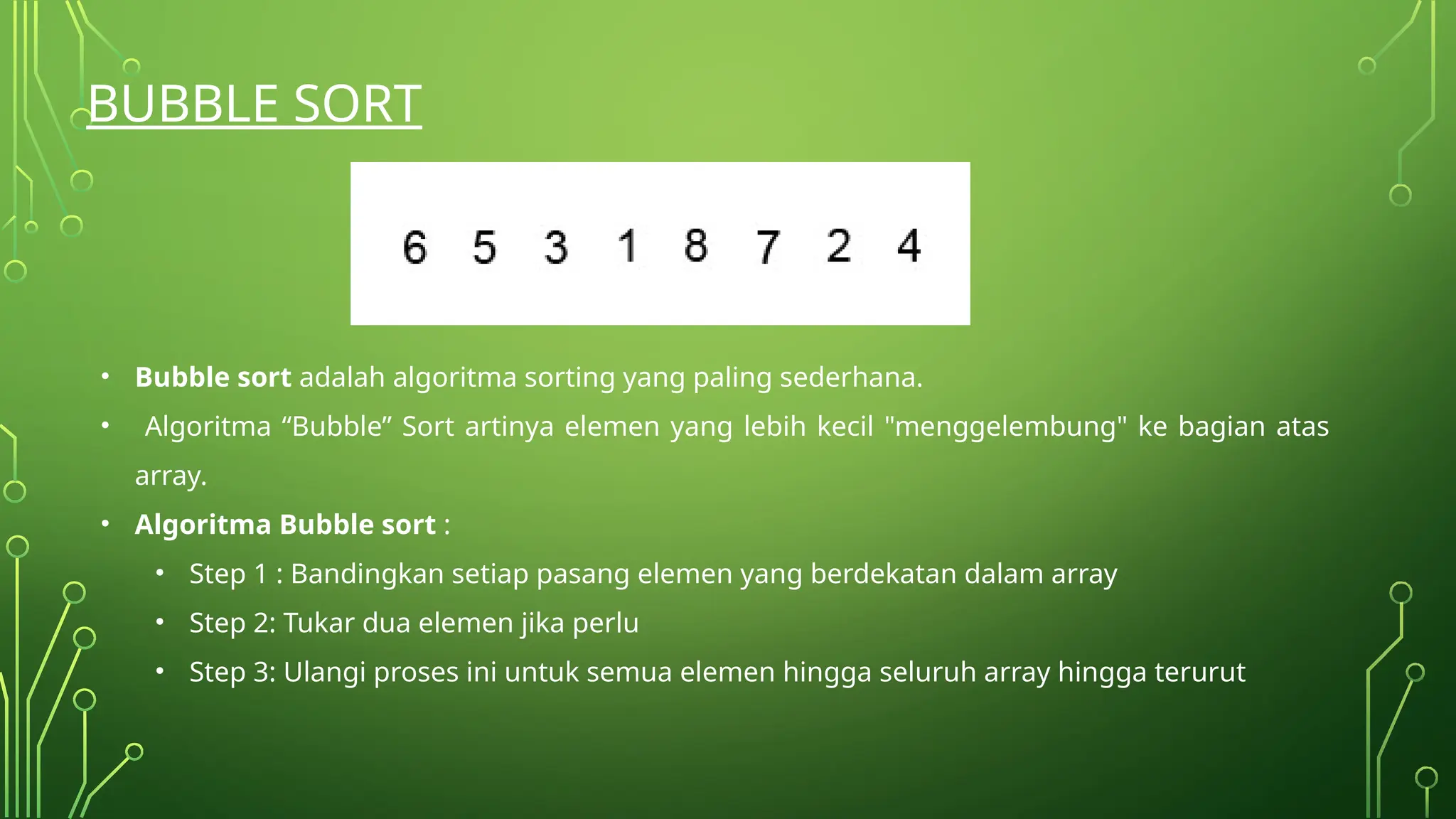 Materi Searching Sorting pelajaran Indormatika kelas X | PPTX