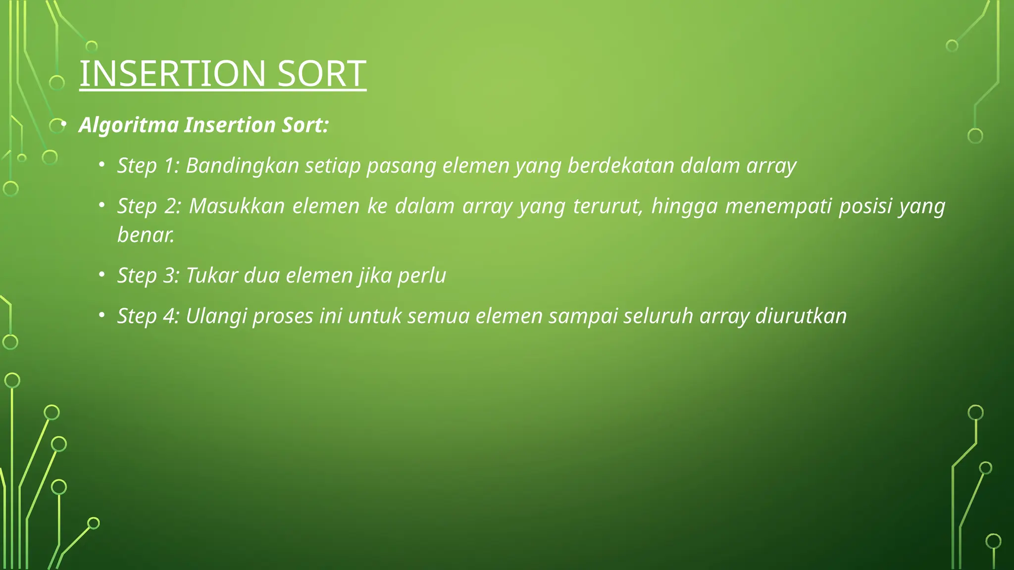 Materi Searching Sorting pelajaran Indormatika kelas X | PPTX