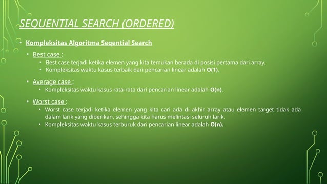 Materi Searching Sorting pelajaran Indormatika kelas X | PPTX