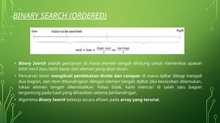 Materi Searching Sorting pelajaran Indormatika kelas X | PPTX