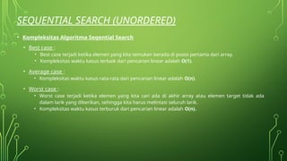 Materi Searching Sorting pelajaran Indormatika kelas X | PPTX