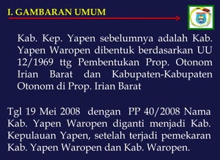 Materi selayang pandang yapen | PPT