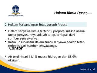 Materi Sesi 3 Hukum Hukum Dasar Kimia dan Perhitungannya | PPTX