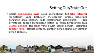 Cara setting out atau stake out bangunan dengan theodolite | PDF