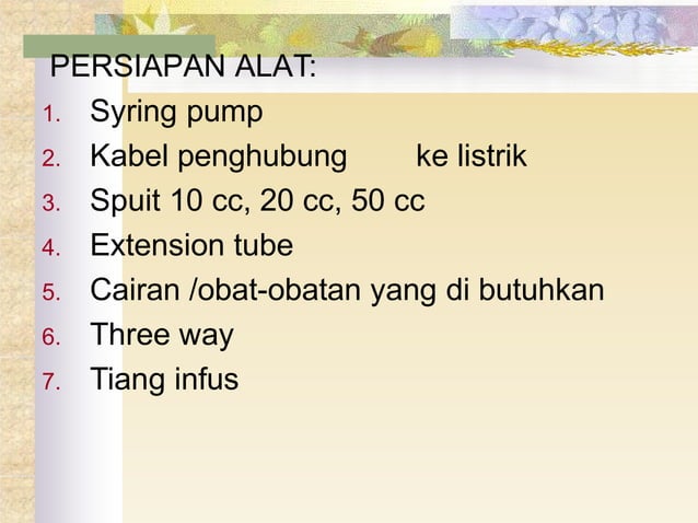 INFUS PUMP DAN SYRINE PUMP SERTA PERHOITUNGAN DOSIS OBAT | PPTX