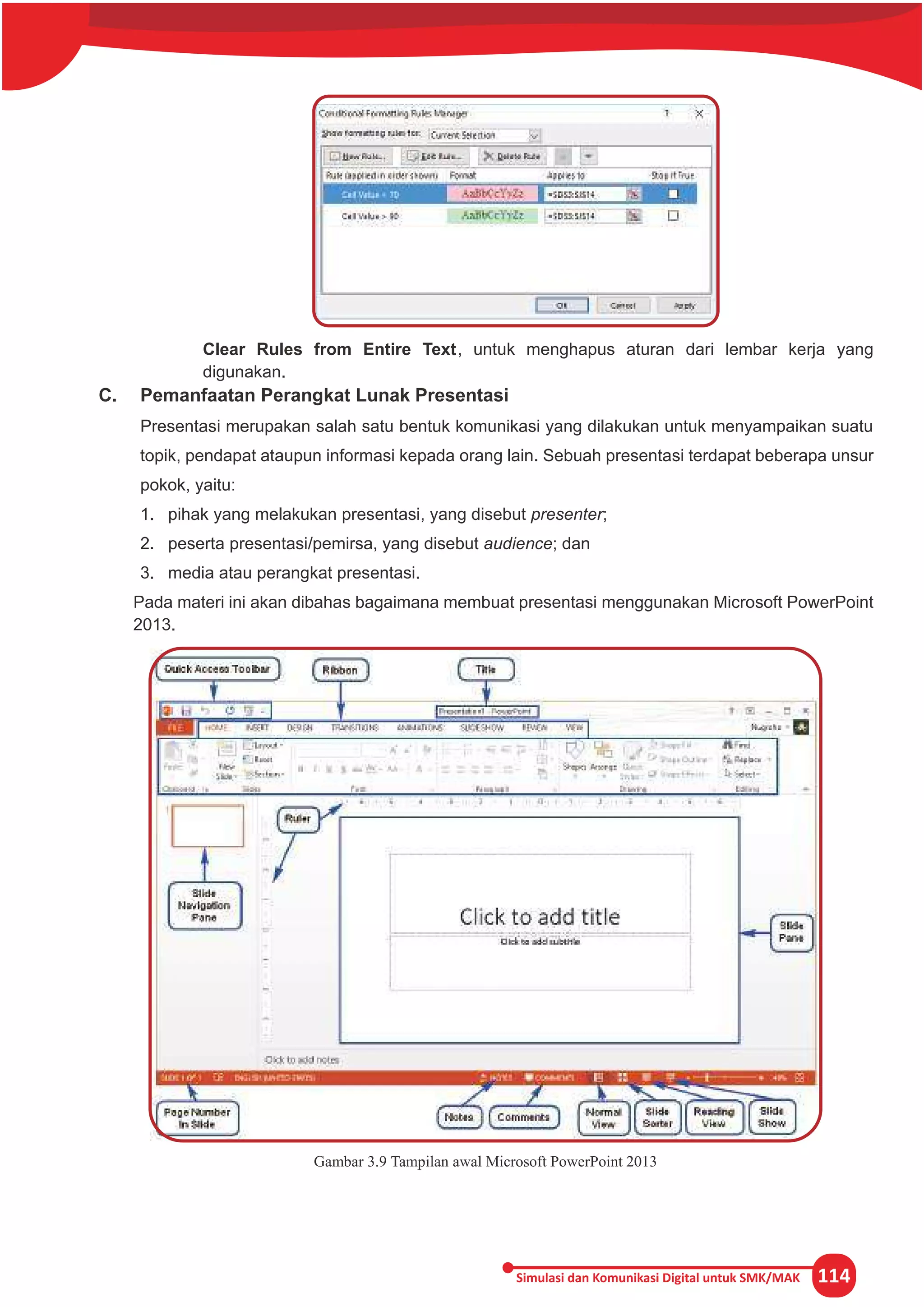 Materi Simkomdig KI-KD 3.5-4.5 Menganalisis Fitur yang Tepat untuk Pembuatan Slide | PDF