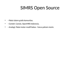 Materi_SIMRS (Sistem Informasi Manajemen Rumah Sakit) | PPTX