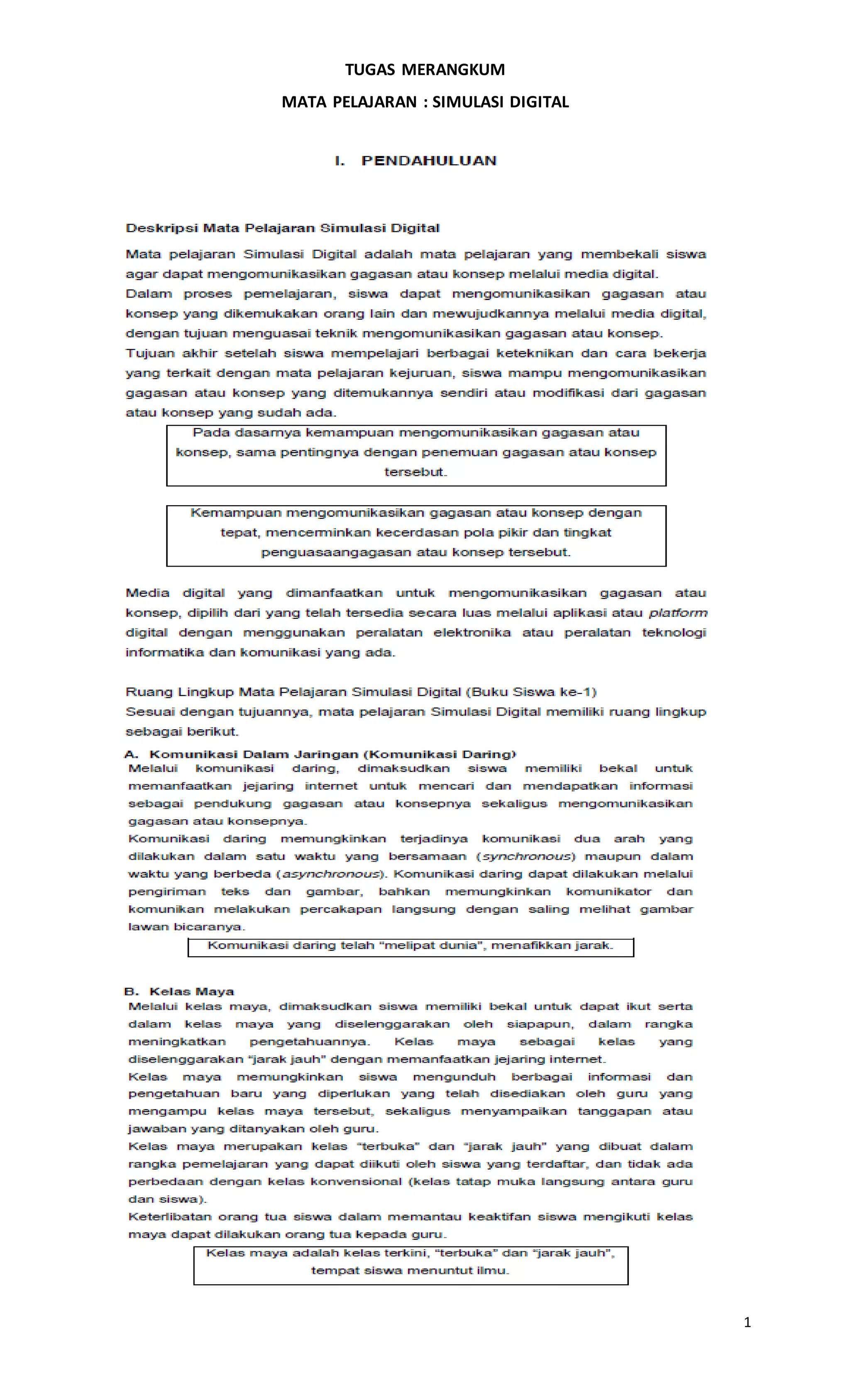Materi Simulasi Digital Kelas X Pertemuan 1 | DOCX